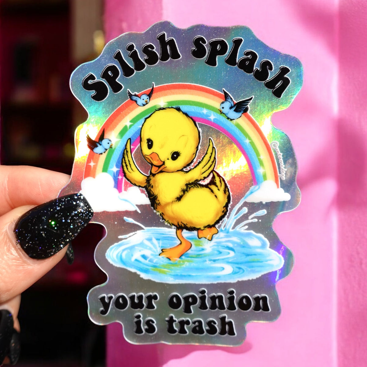 Splish Splash Your Opinion Is Trash Ducky Sticker – UntamedEgo LLC.