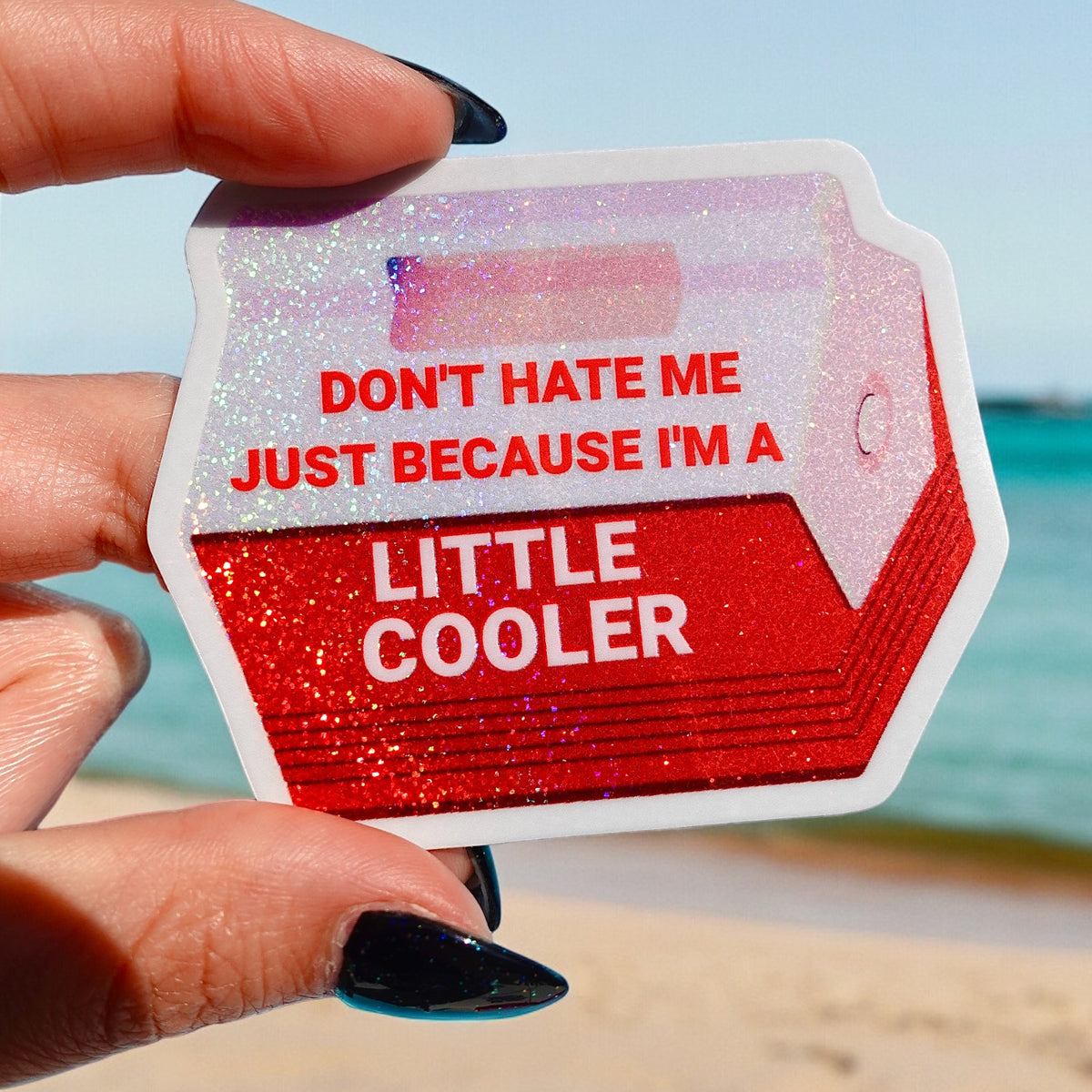 Little Cooler Sticker – Funny Retro Red Vinyl Decal – Holographic ...