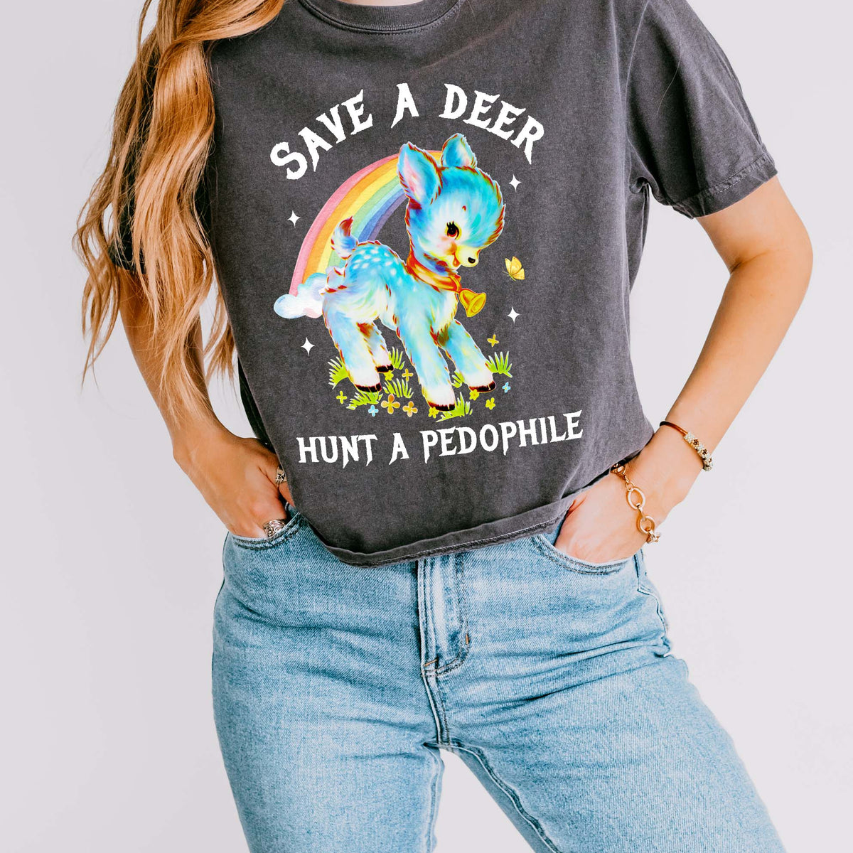 Save A Deer Hunt A Pedophile Women's Boxy Tee – UntamedEgo LLC.